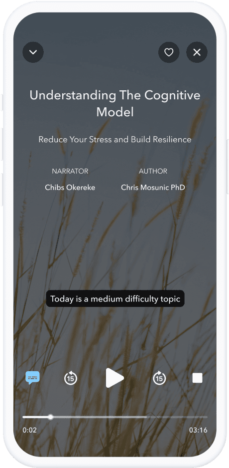 A screenshot of the Calm Health mobile app 'Is Therapy Right For Me ...